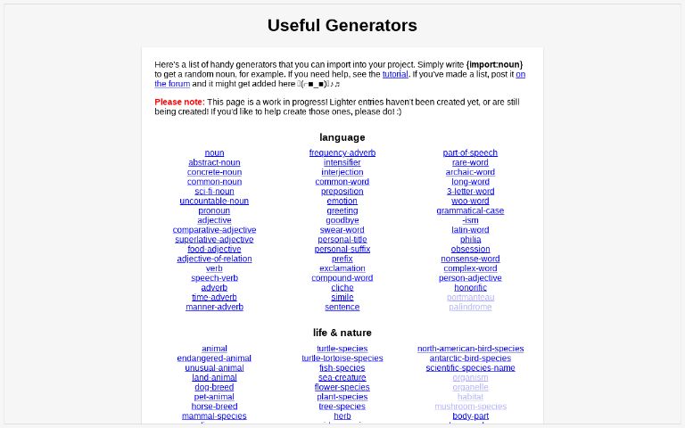 Useful Generators