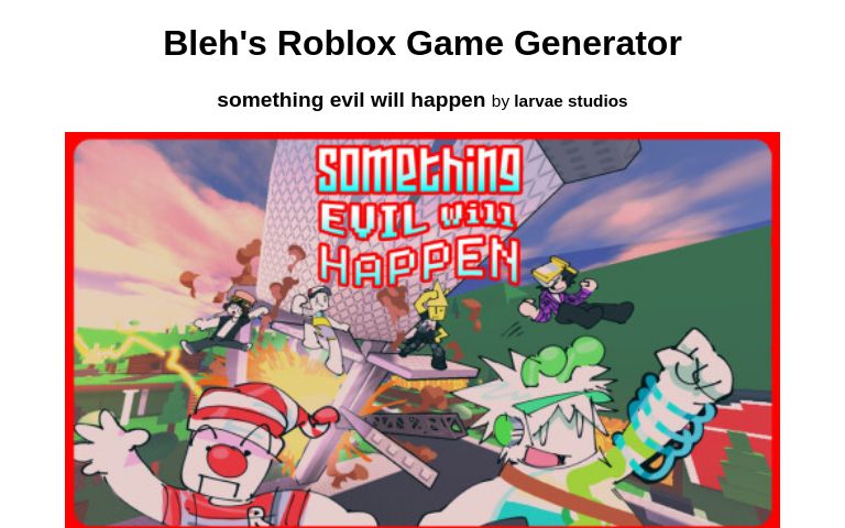 Bleh's Roblox Game Generator