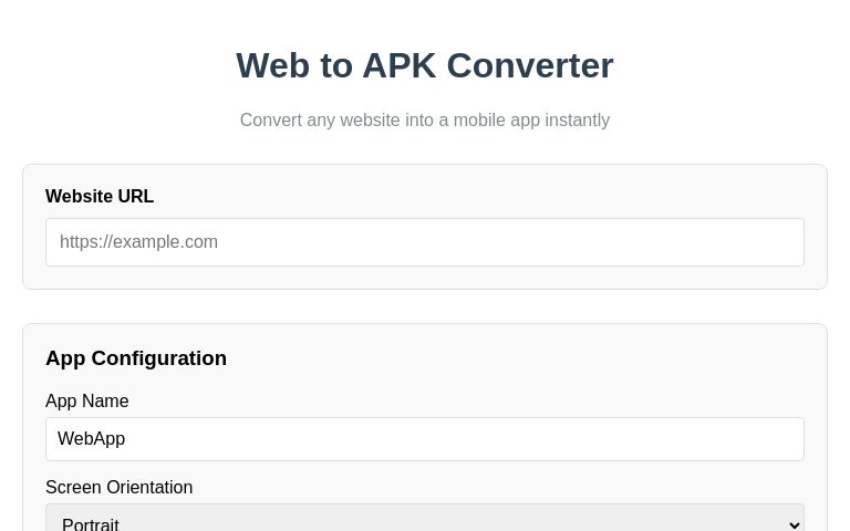 Web to APK Converter ― Perchance Generator