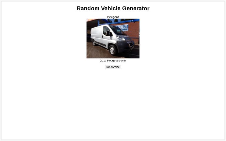Random Vehicle Generator
