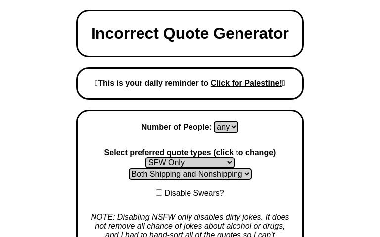 Incorrect Quote Generator