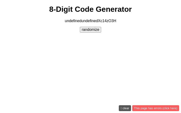 8-Digit Code Generator