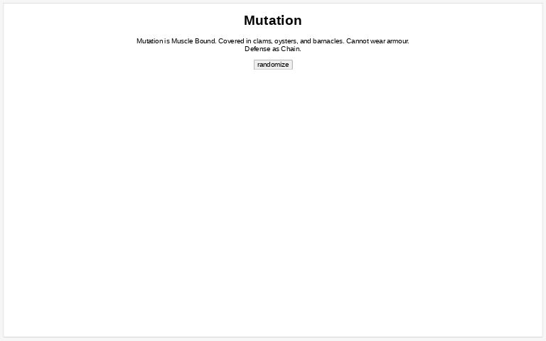 Mutation ― Perchance Generator