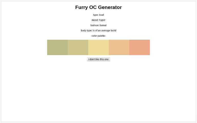 Furry OC Generator