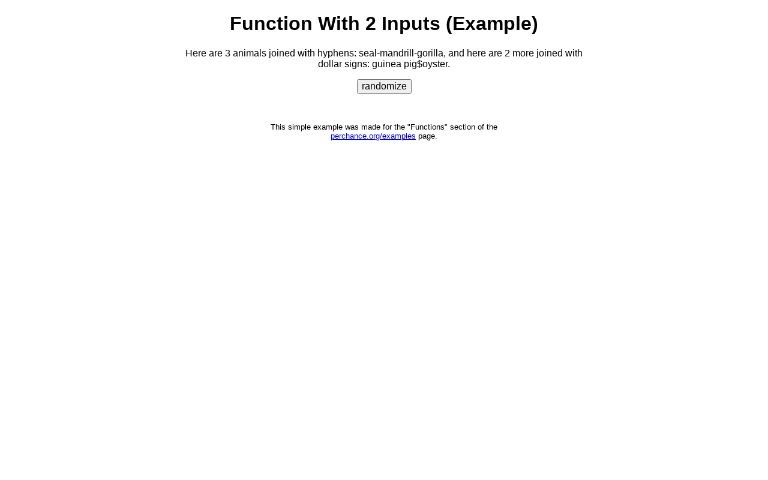 Function With 2 Inputs (Example) ― Perchance Generator