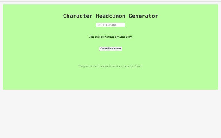 Character Headcanon Generator
