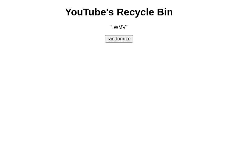 YouTube's Recycle Bin ― Perchance Generator
