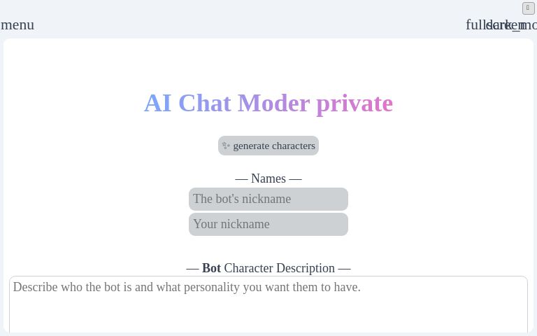 AI Chat Moder private