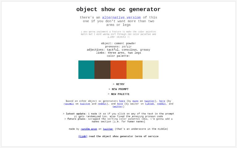 object show oc generator
