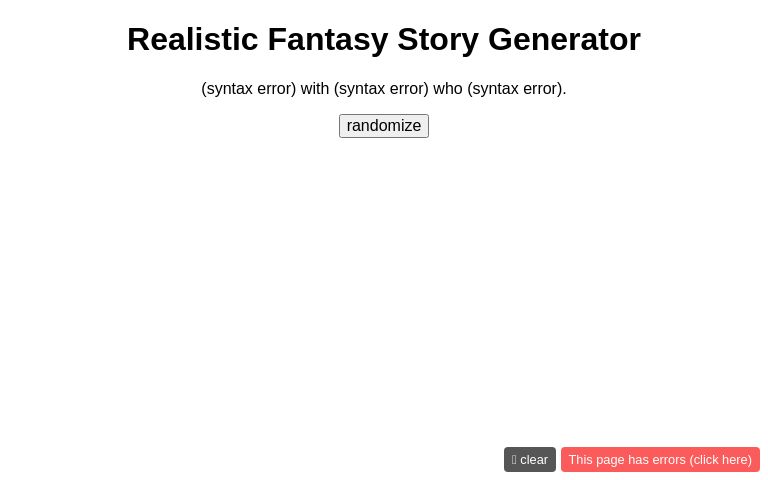 Realistic Fantasy Story Generator