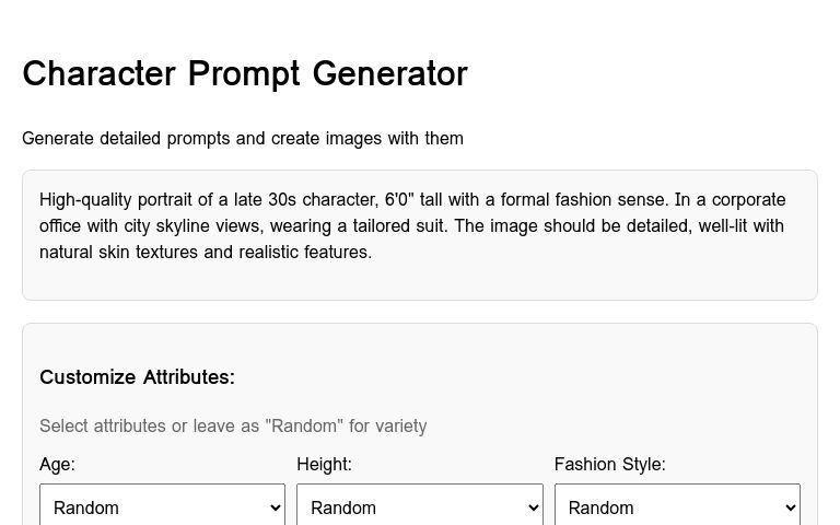 Character Prompt Generator