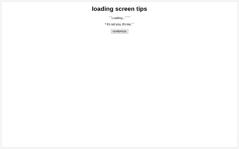 loading screen tips ― Perchance Generator