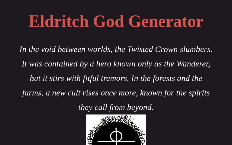 Eldritch God Generator