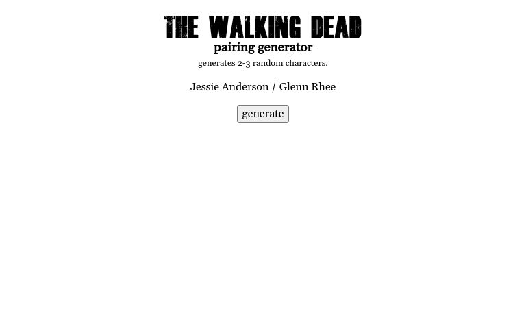 THE WALKING DEAD ― Perchance Generator