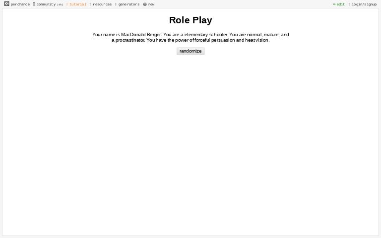 Role Play ― Perchance Generator