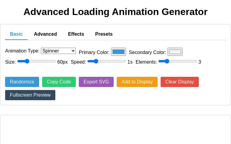 Advanced Loading Animation Generator