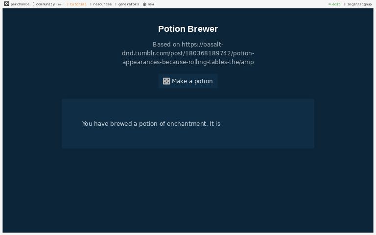 Potion Brewer ― Perchance Generator