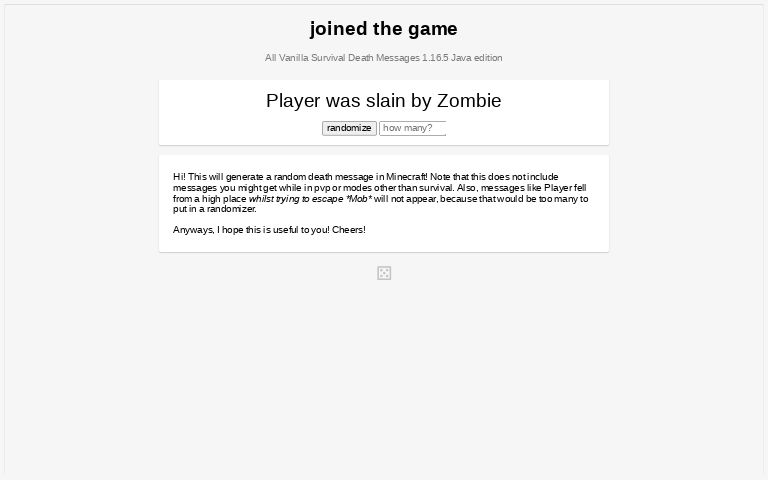 joined the game ― Perchance Generator