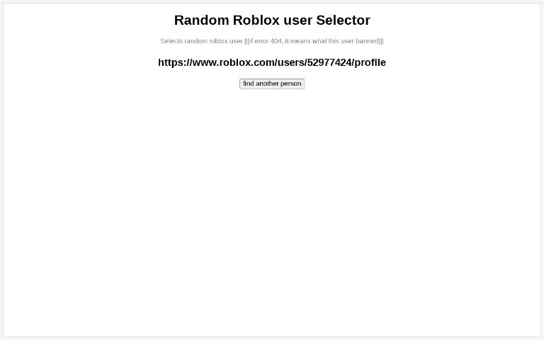 Random Roblox user Selector ― Perchance Generator