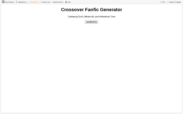 Crossover Fanfic Generator