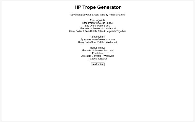 HP Trope Generator