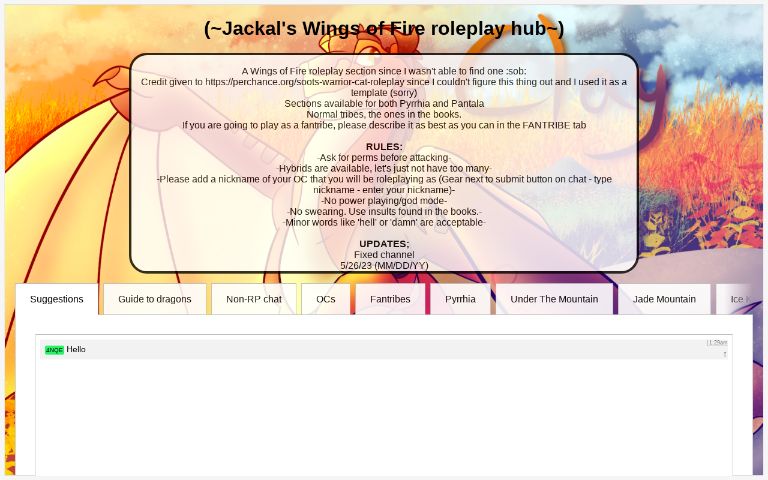 (~Jackal's Wings of Fire roleplay hub~)