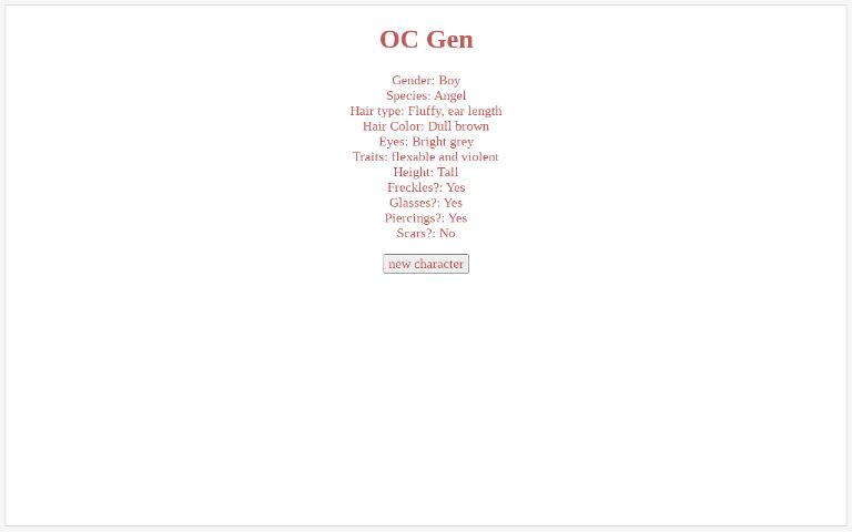 OC Gen ― Perchance Generator