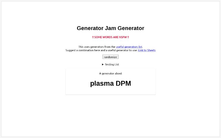 Generator Jam Generator