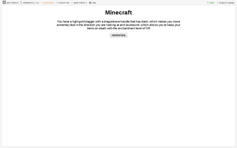Minecraft ― Perchance Generator