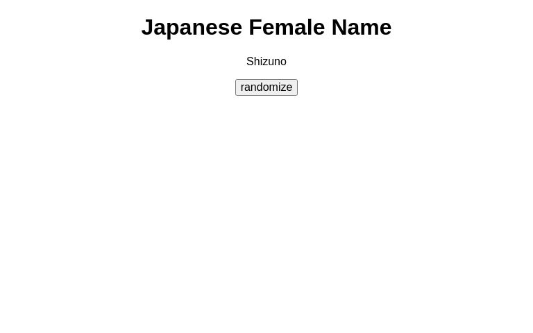 Japanese Female Name ― Perchance Generator