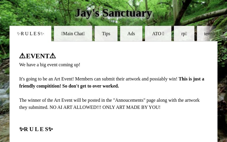 Jay's Sanctuary ― Perchance Generator