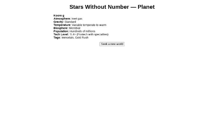 Stars Without Number — Planet ― Perchance Generator