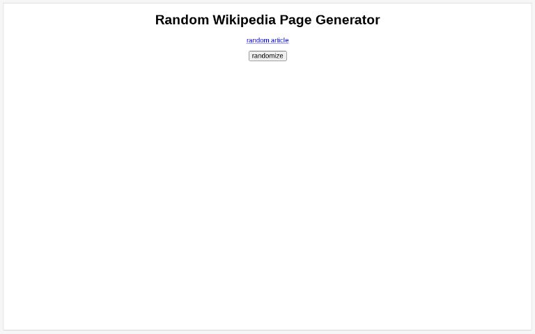 Random Wikipedia Page Generator
