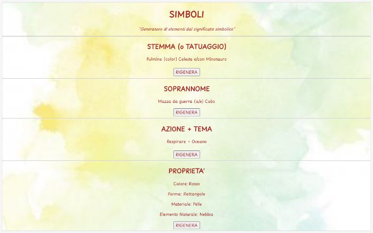 SIMBOLI ― Perchance Generator