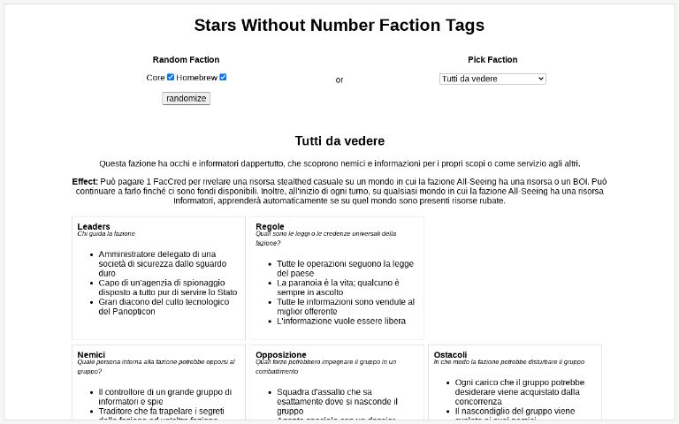 Stars Without Number Faction Tags ― Perchance Generator