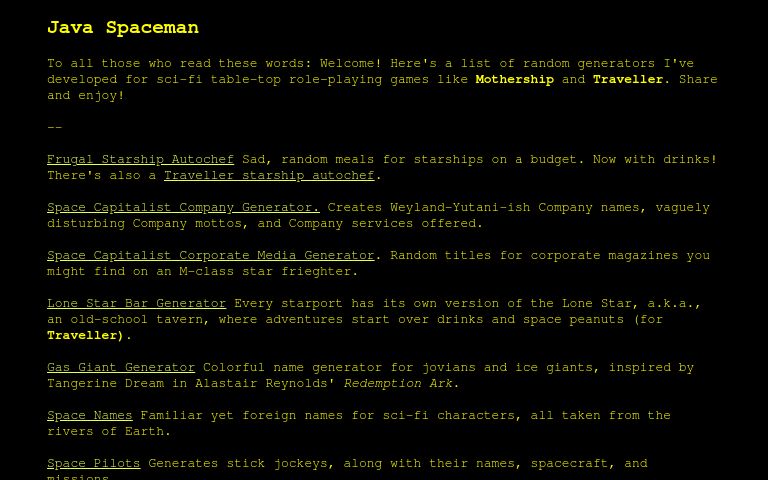Java Spaceman ― Perchance Generator