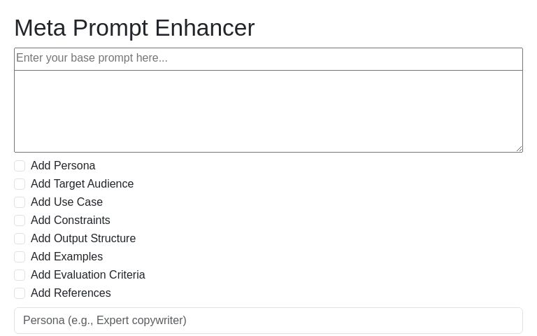 Meta Prompt Enhancer ― Perchance Generator