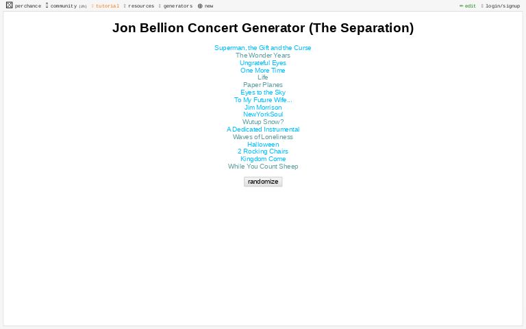 Jon Bellion Concert Generator (The Separation)