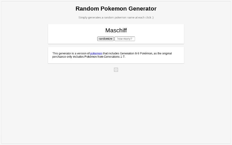 Random Pokemon Generator