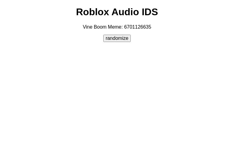 Roblox Audio IDS ― Perchance Generator