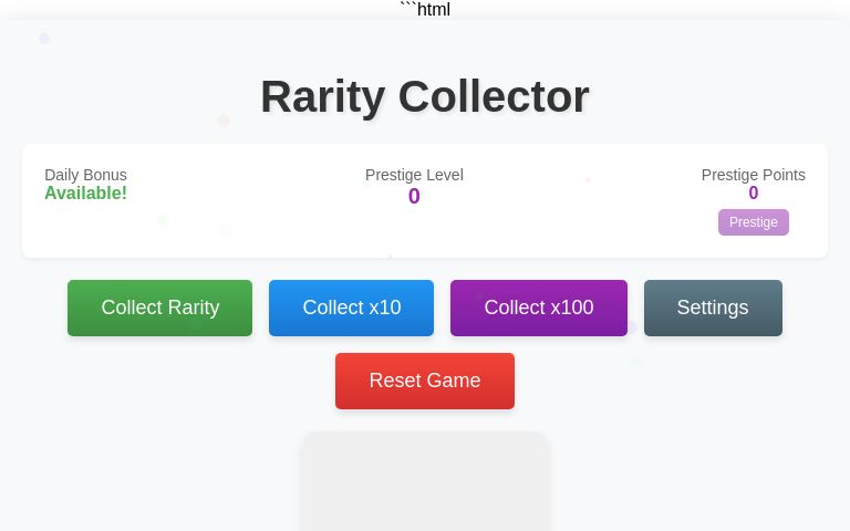Rarity Collector ― Perchance Generator