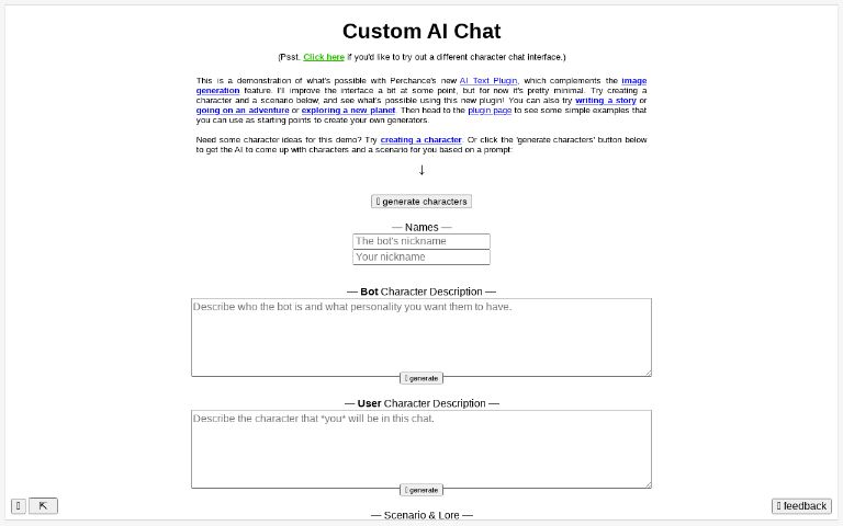 Custom AI Chat (online, free, no sign-up, unlimited)
