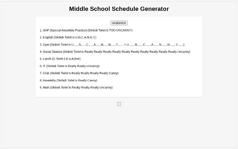 Middle School Schedule Generator
