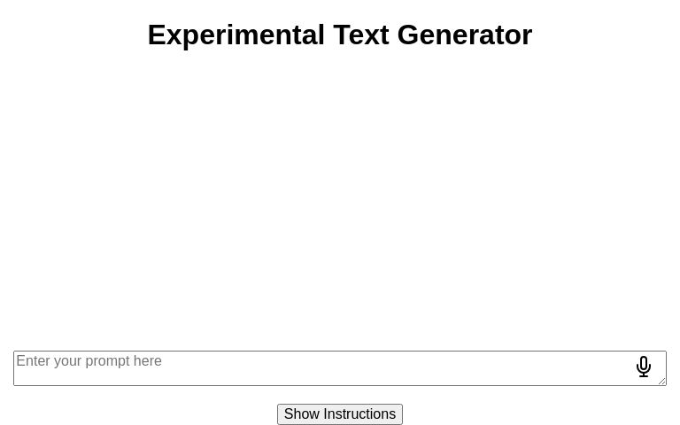 Experimental Text Generator