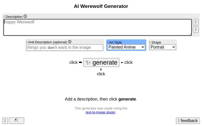 AI Werewolf Generator (free, no sign-up, no limits)