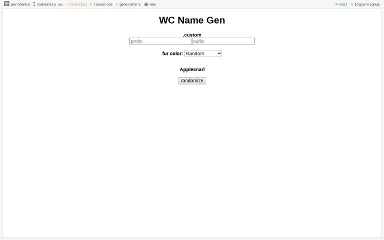 WC Name Gen ― Perchance Generator
