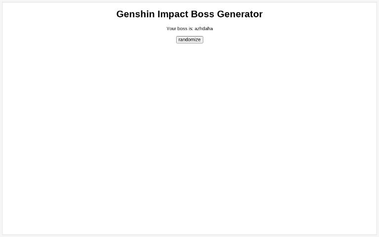 Genshin Impact Boss Generator