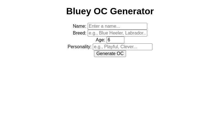 Bluey OC Generator