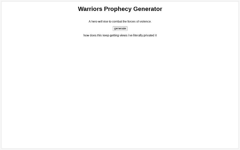 Warriors Prophecy Generator