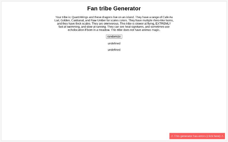 Fan tribe Generator